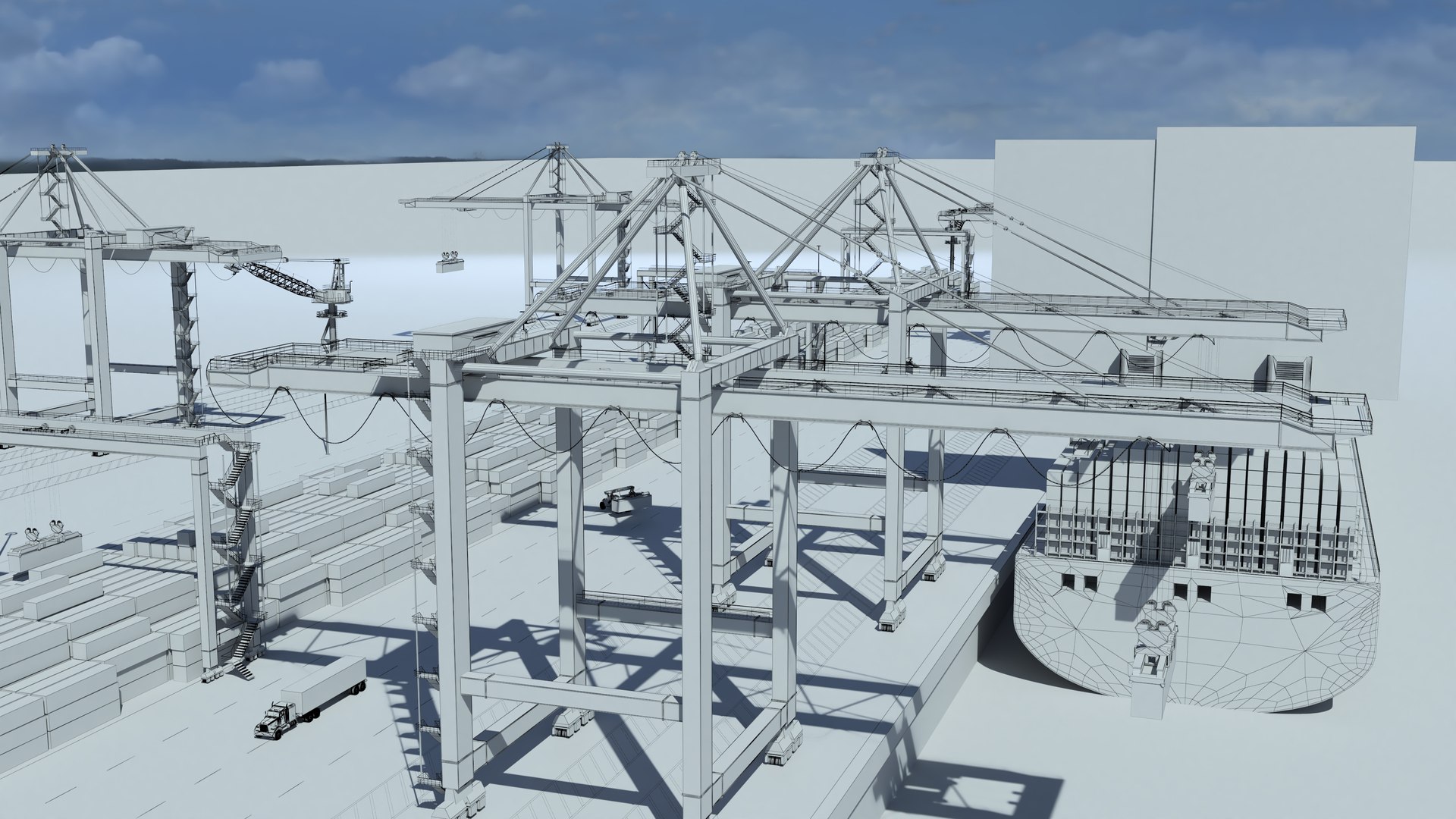 3D Port Terminal Model - TurboSquid 2313580