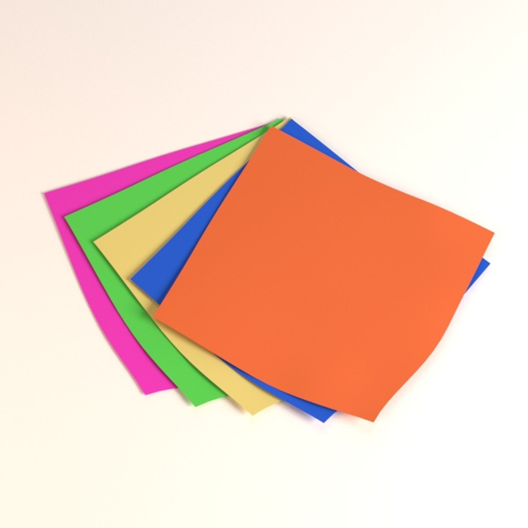 3d Note Papers Model