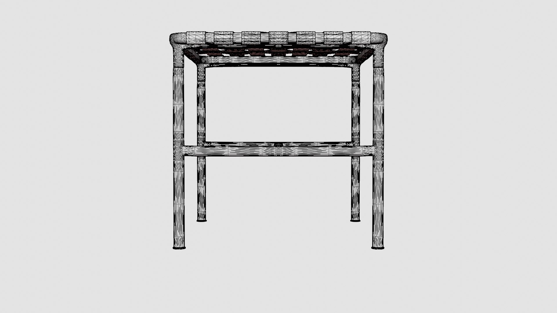 Stool With A Painted Metal Frame And Braided Leather Seat 3D Model ...