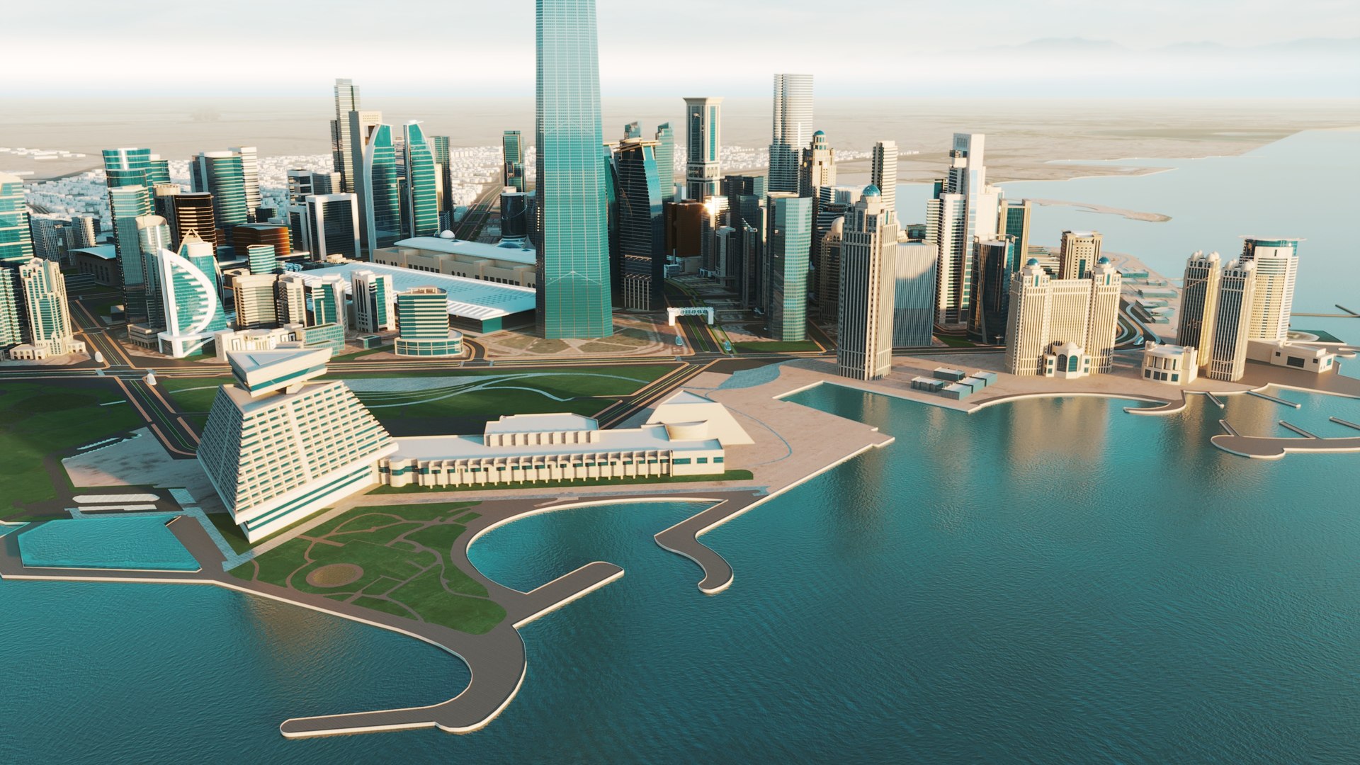 3D Model Doha City Qatar - TurboSquid 2091184