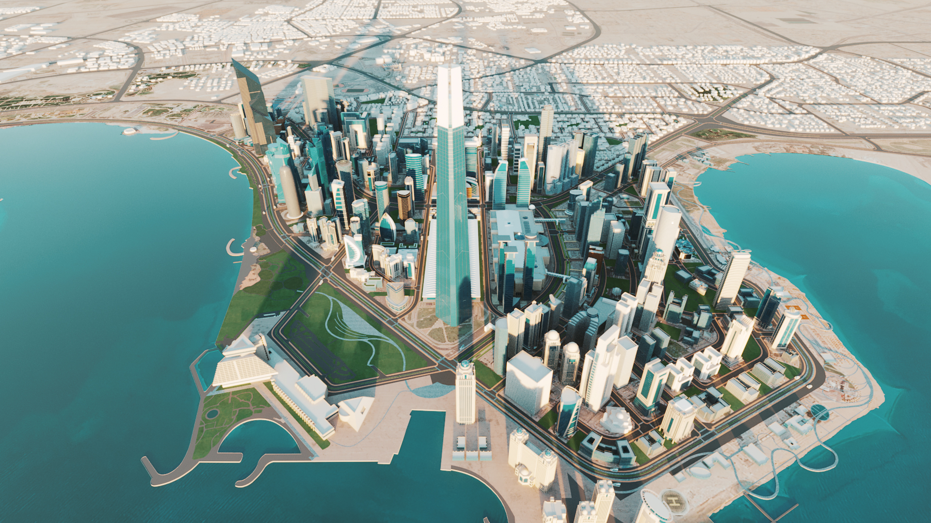 3D Model Doha City Qatar - TurboSquid 2091184
