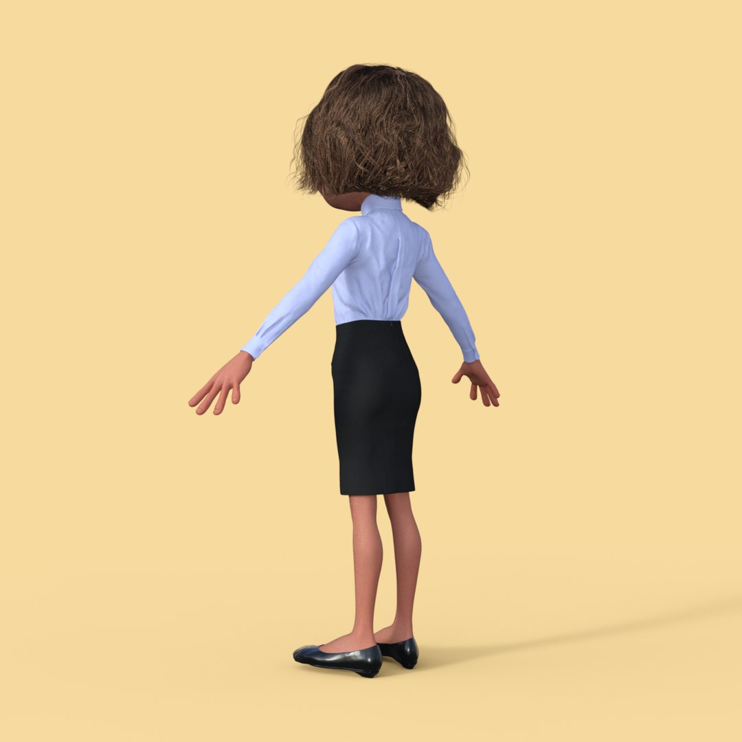 Cartoon Secretary Rigged 3D - TurboSquid 2020838