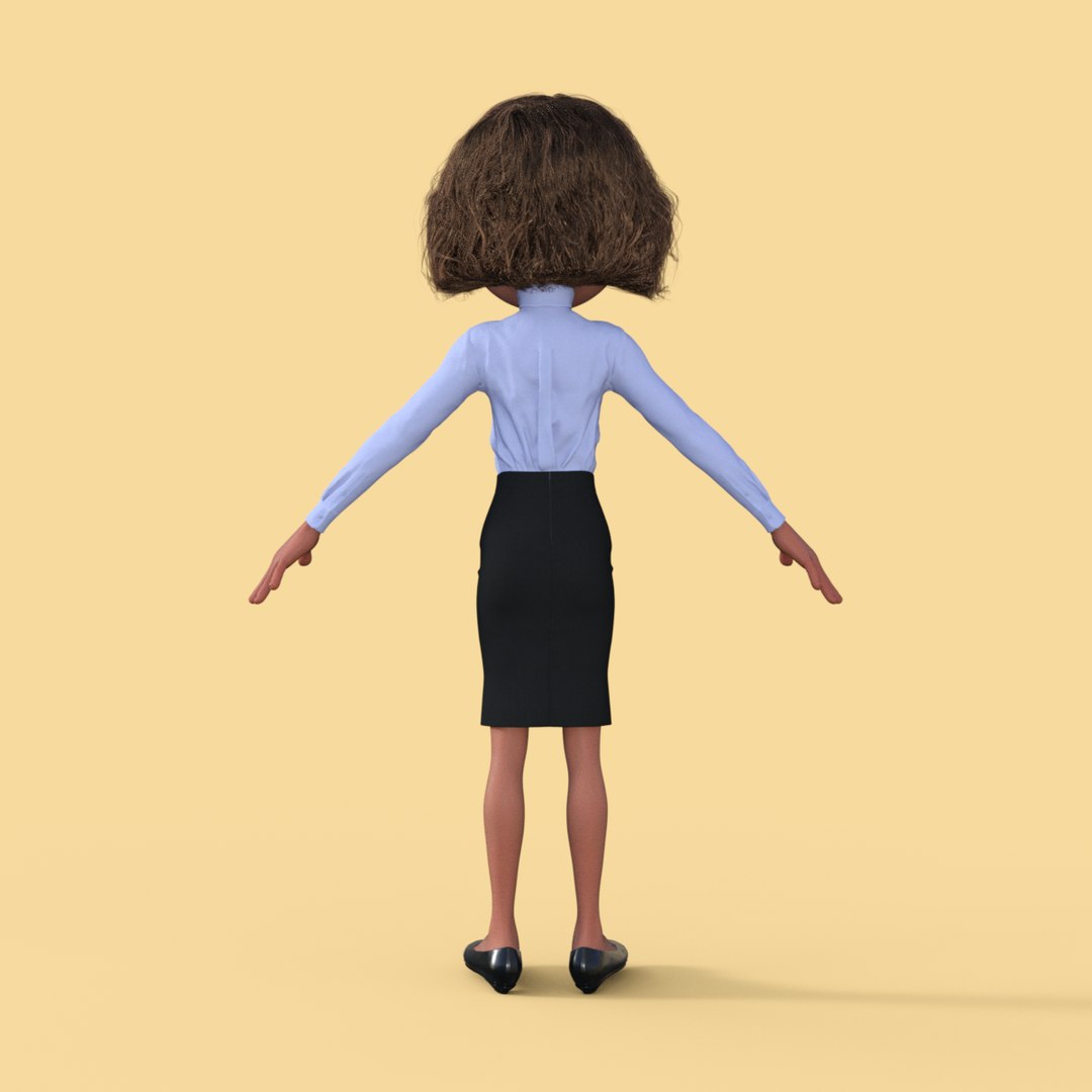 Cartoon Secretary Rigged 3D - TurboSquid 2020838