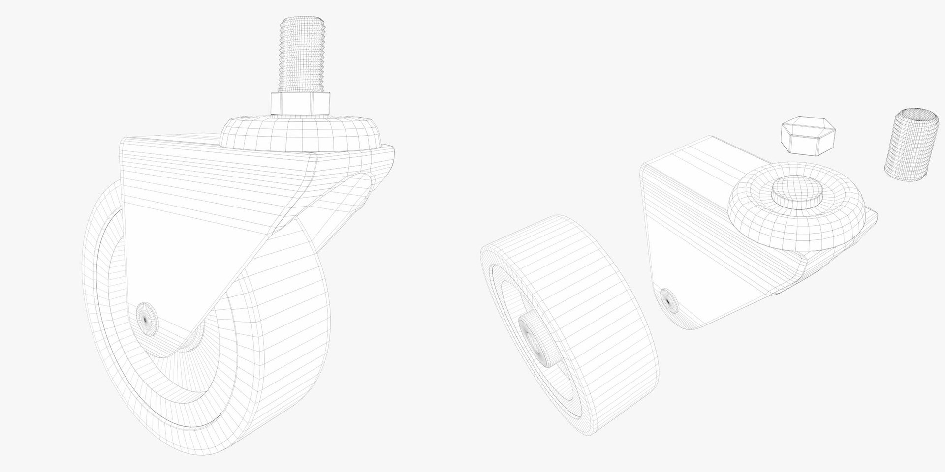 3D Threaded Stem Caster Wheel - TurboSquid 2410630