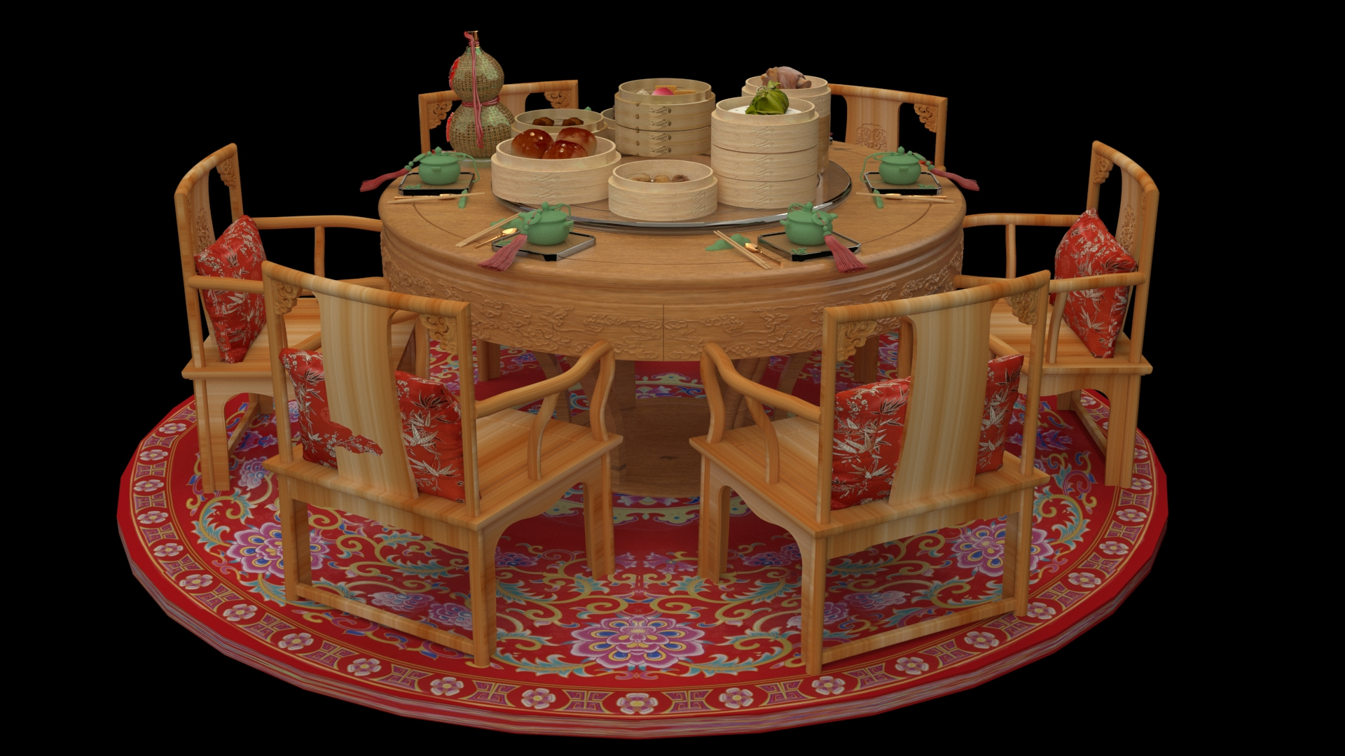 3D Chinese Dim Sum Table - TurboSquid 2290240