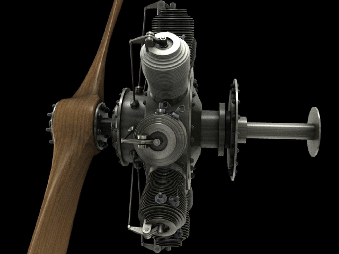 Gnome 9n Rotary Engine Obj