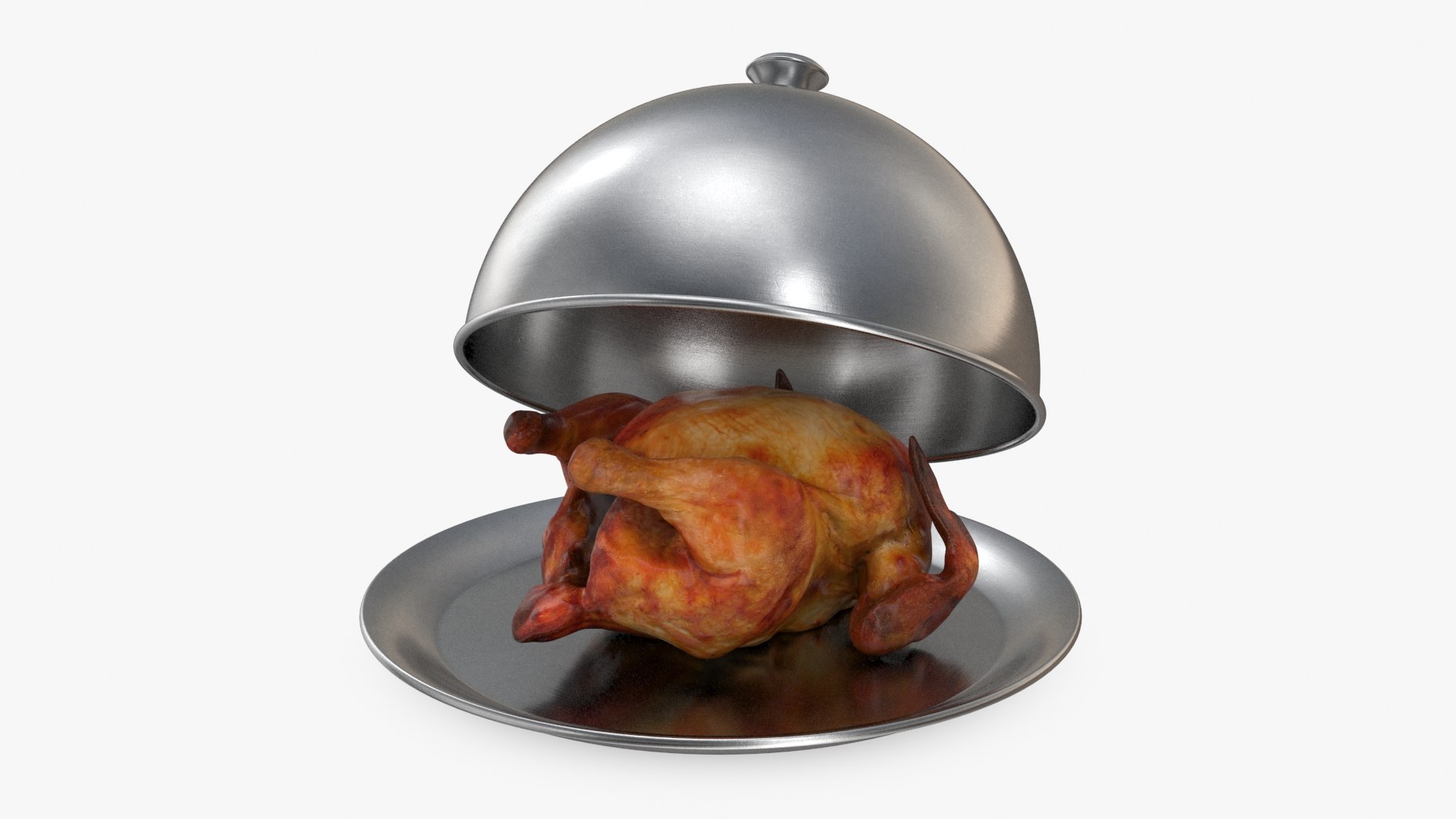 Food Cloche And Roasted Chicken 3D Model - TurboSquid 2211699
