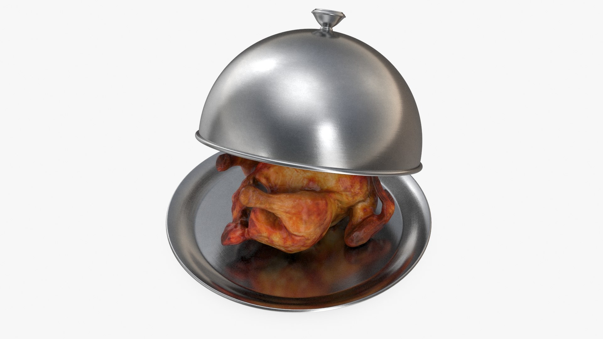 Food Cloche And Roasted Chicken 3D Model - TurboSquid 2211699