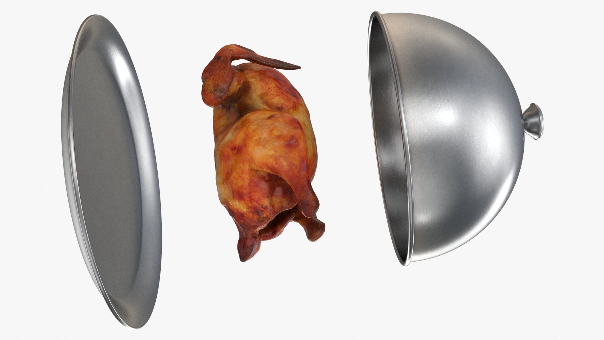 Food Cloche And Roasted Chicken 3D Model - TurboSquid 2211699