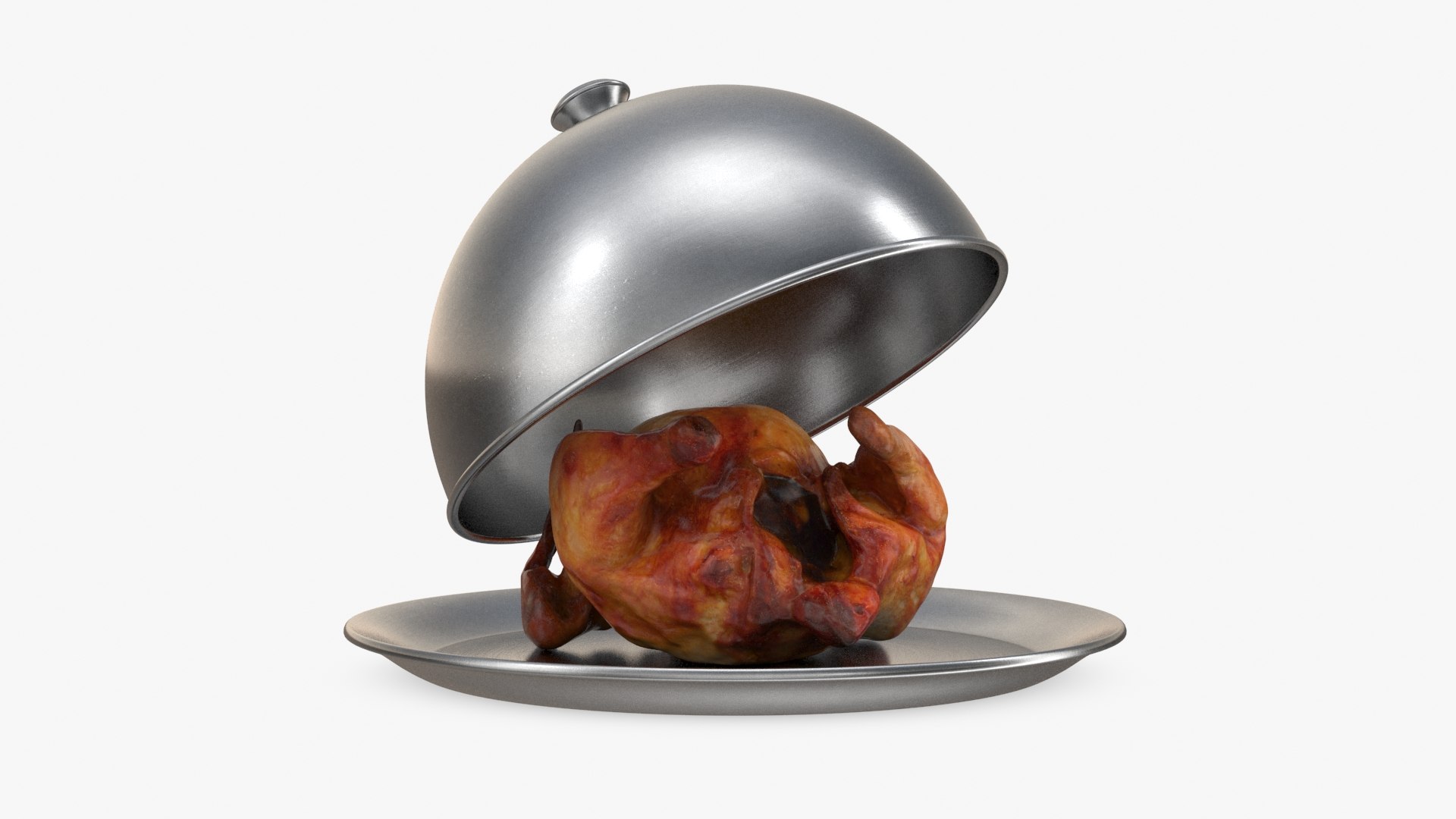 Food Cloche And Roasted Chicken 3D Model - TurboSquid 2211699