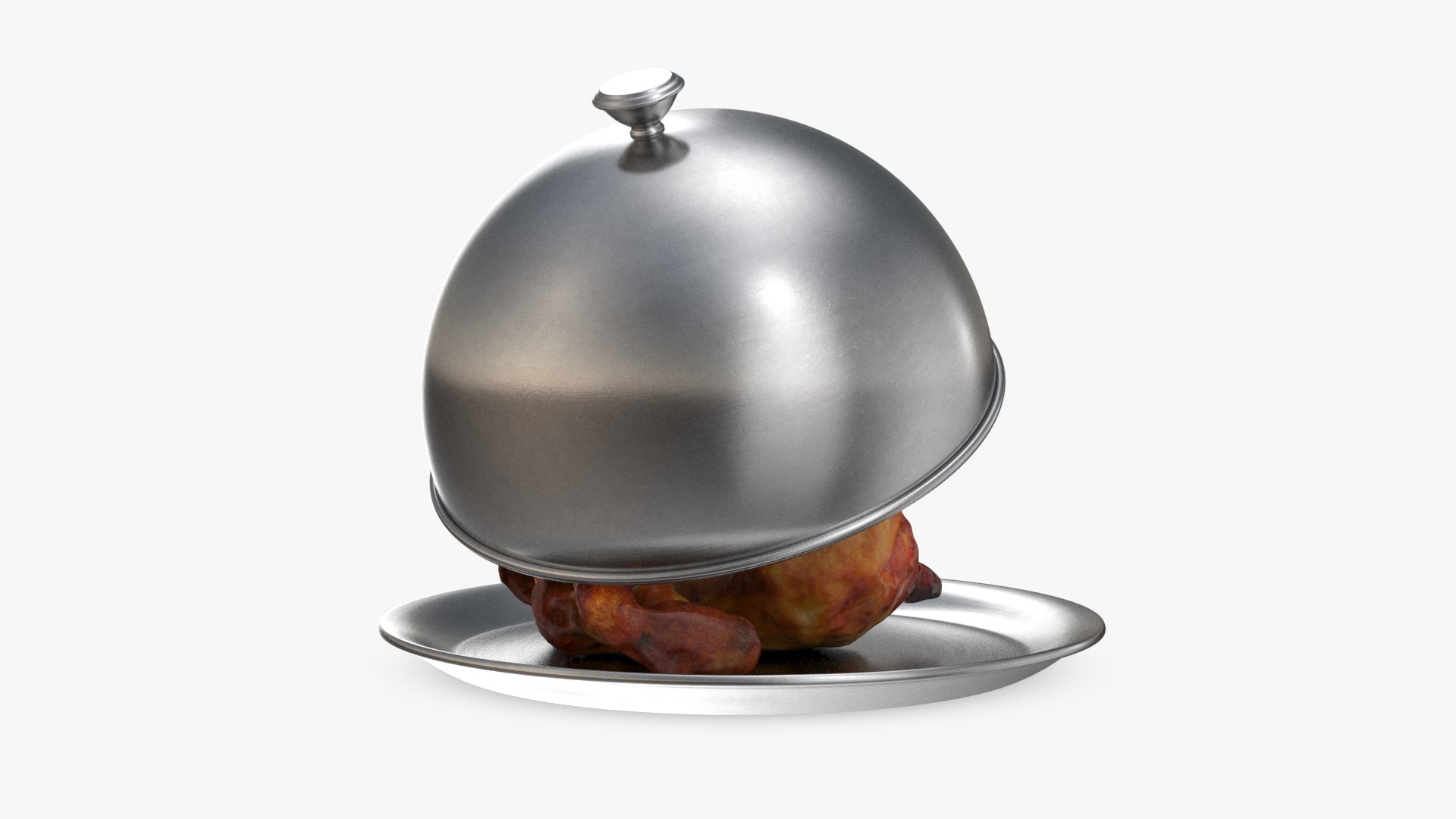 Food Cloche And Roasted Chicken 3D Model - TurboSquid 2211699