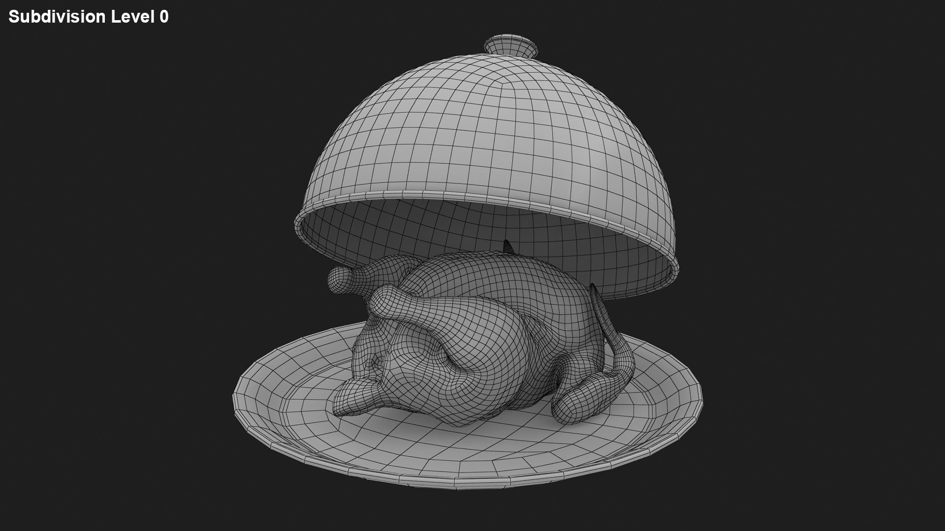 Food Cloche And Roasted Chicken 3D Model - TurboSquid 2211699