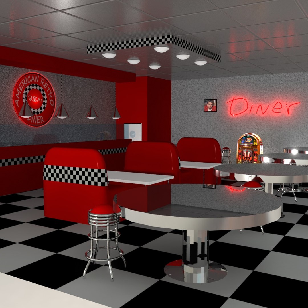 American Retro Diner Model - TurboSquid 1165537
