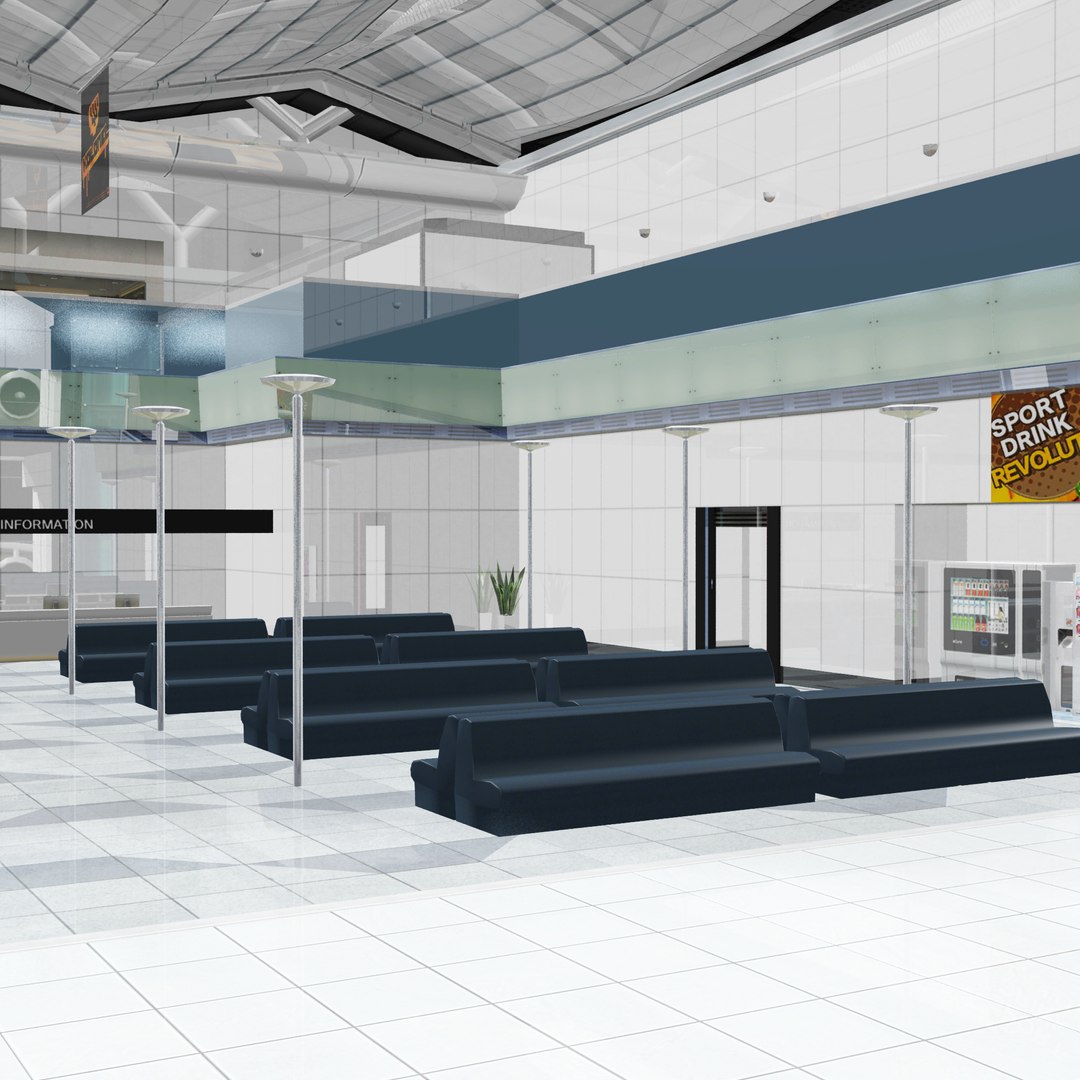3D Model Airport Interior Hall 3d Model - TurboSquid 1823583