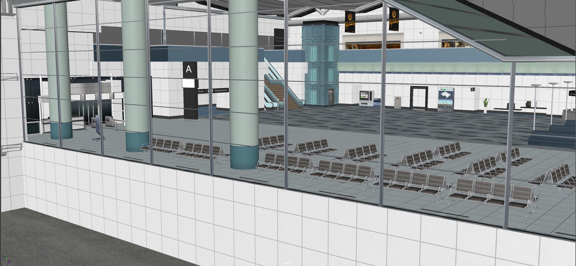 3D Model Airport Interior Hall 3d Model - TurboSquid 1823583