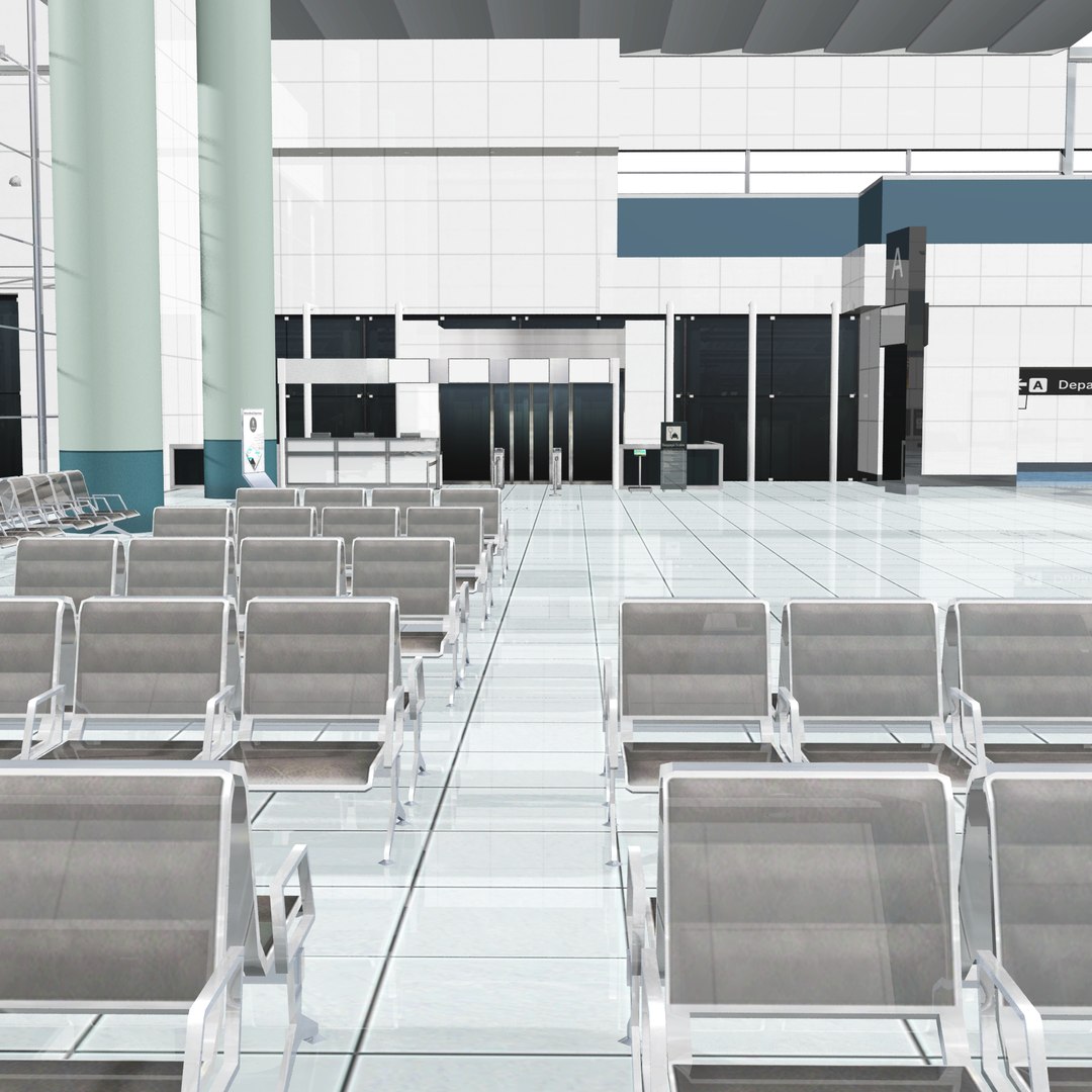 3D Model Airport Interior Hall 3d Model - TurboSquid 1823583