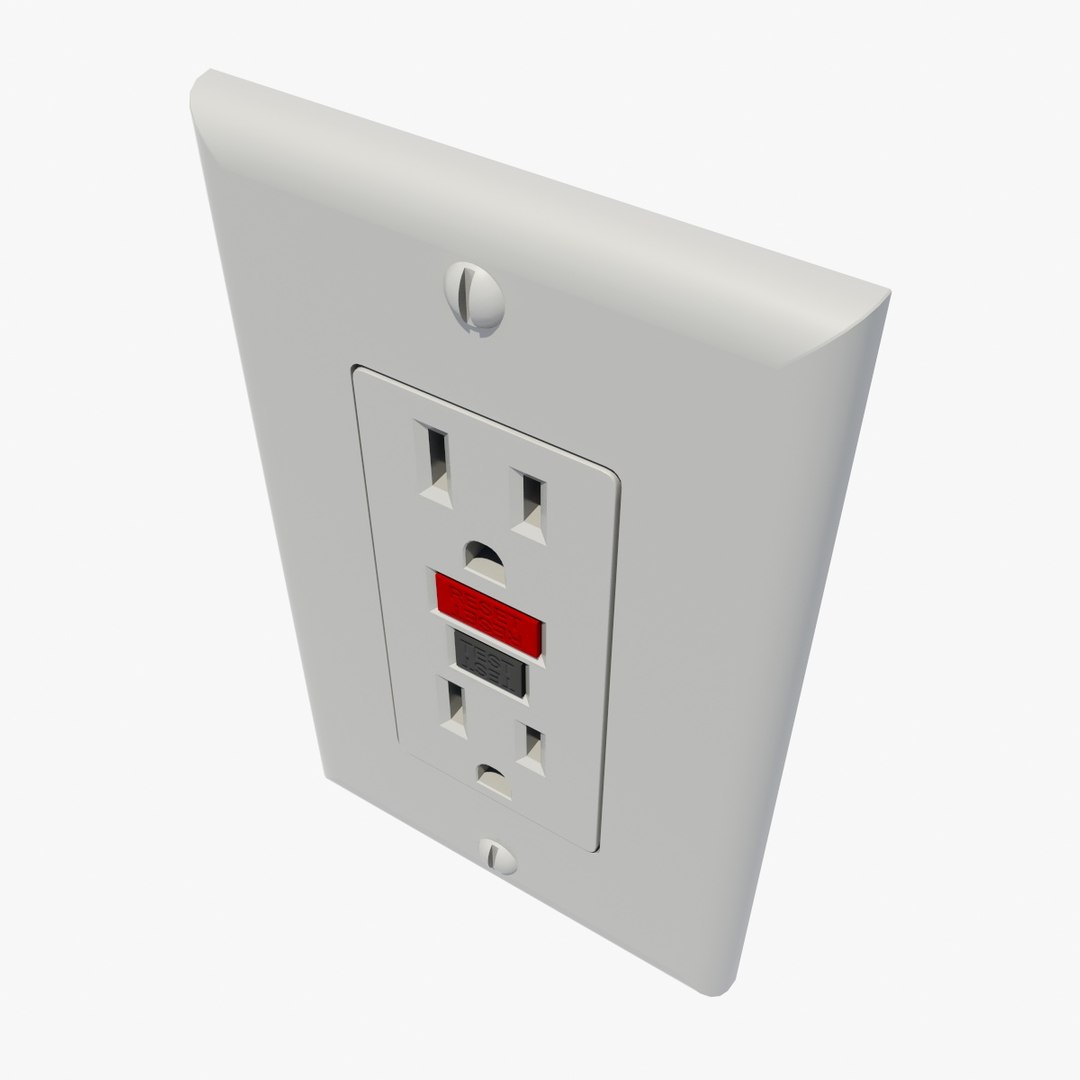 Gfci Wall Outlet 3d Model