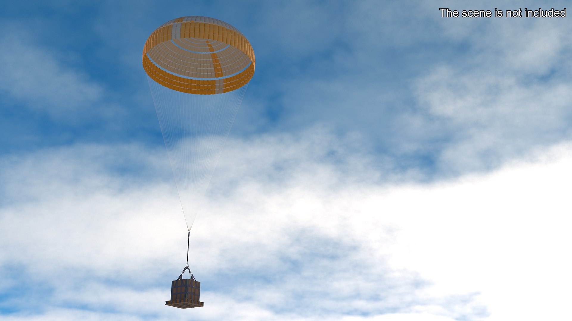 Subscale Parachute Single With Cargo Yellow 3D Model - TurboSquid 2242041