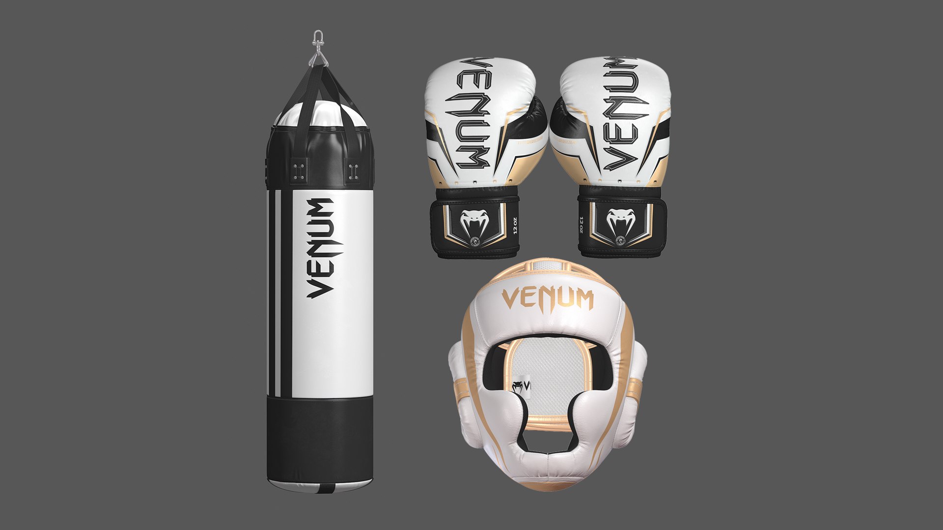Collection Kit Sparring Venum Boxing Gloves Headgear Bag 8K 3D model ...