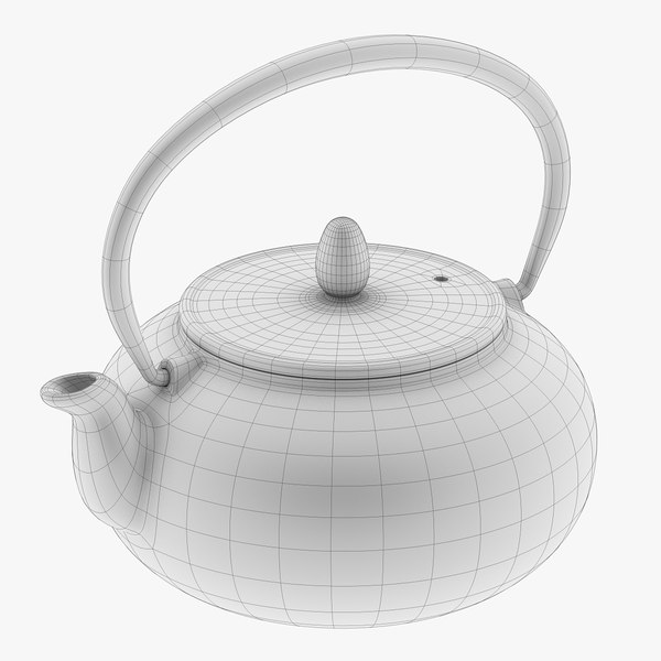 3d ancient asian teapot