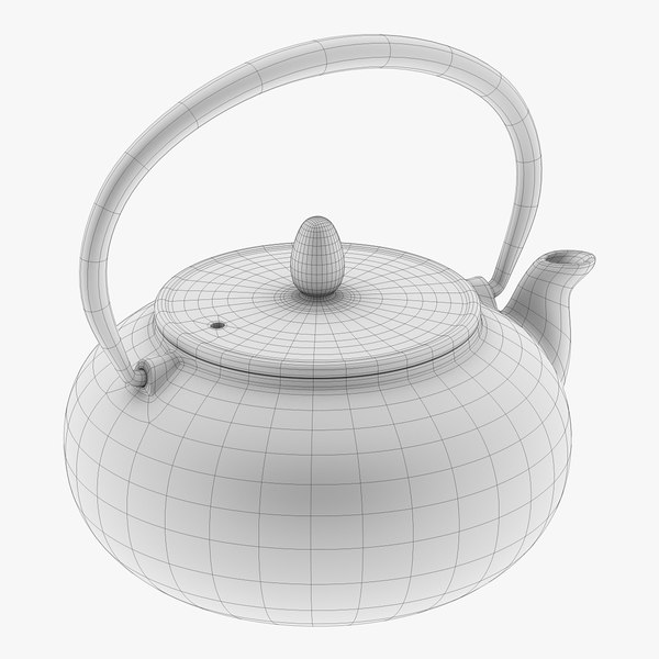 3d ancient asian teapot