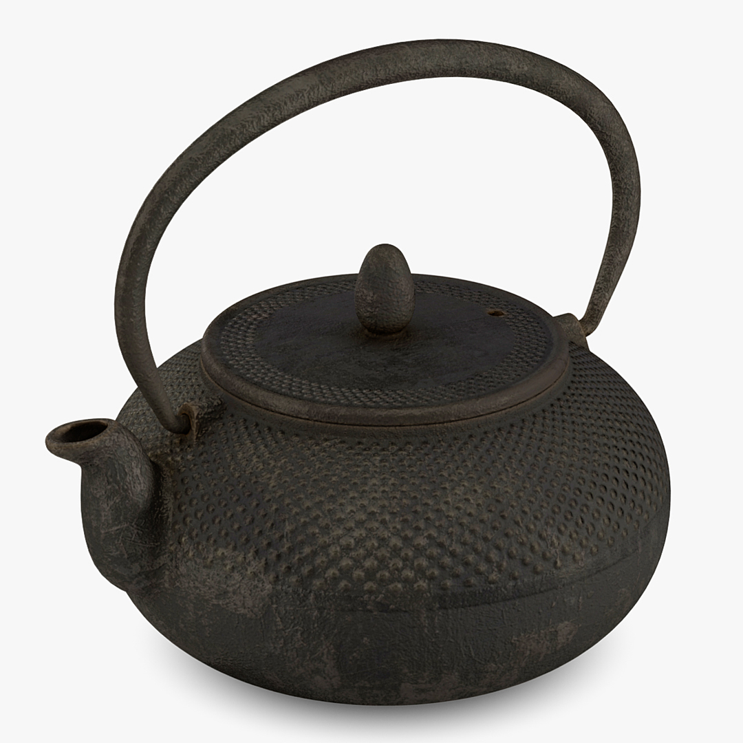 3d ancient asian teapot