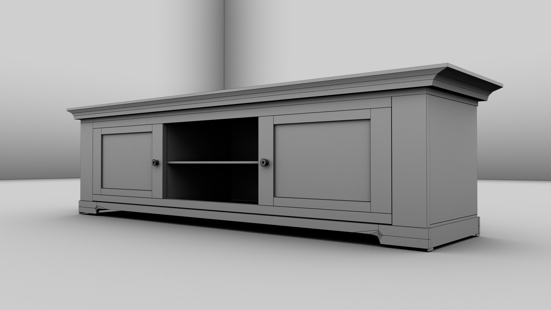Tv Console Table 3D Model - TurboSquid 2206035
