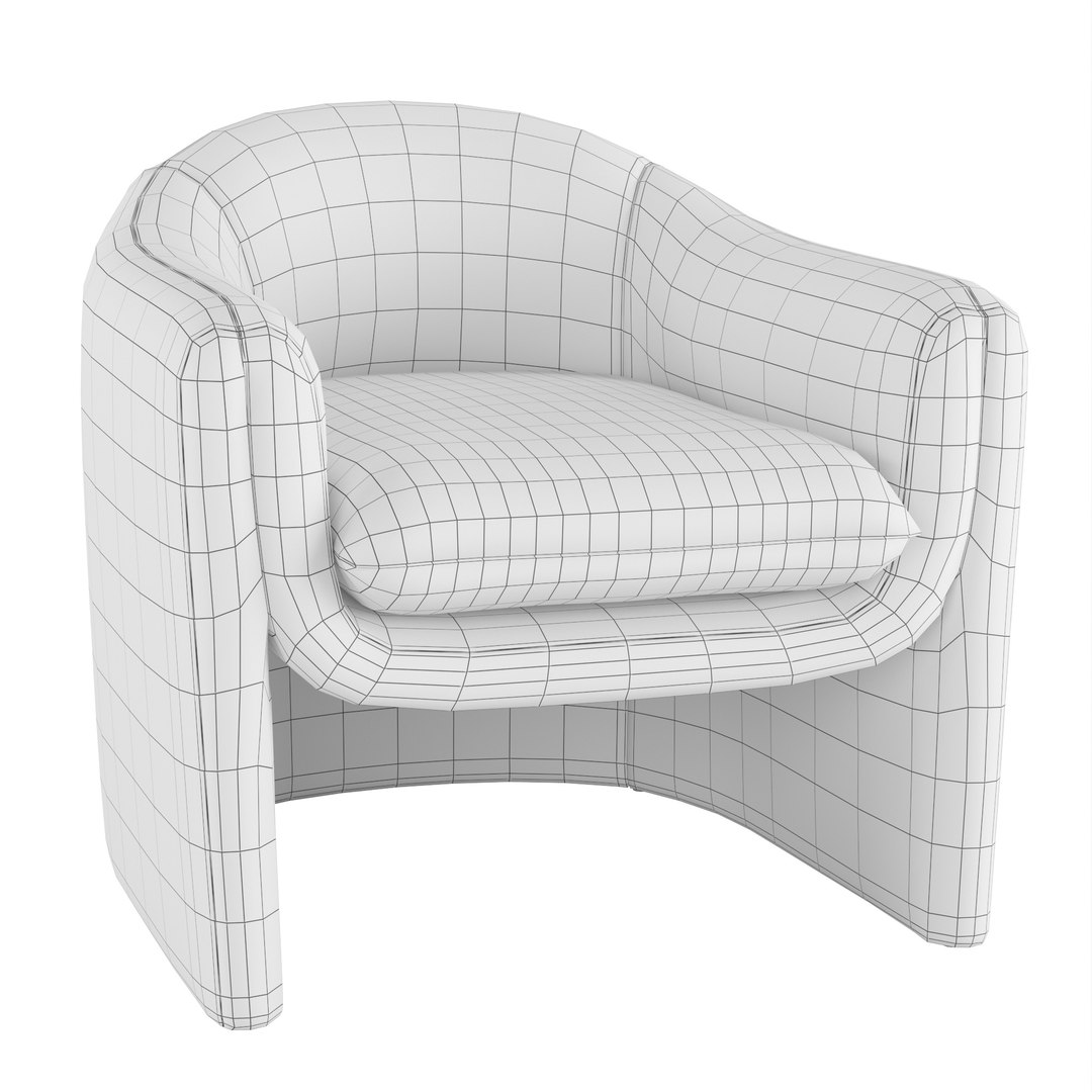 Valencia Linen Sculptural Chair 3D model - TurboSquid 2157681