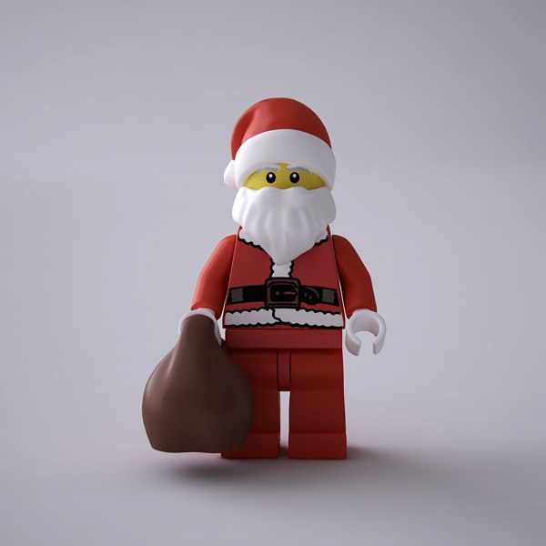 rigged lego santa claus 3d obj