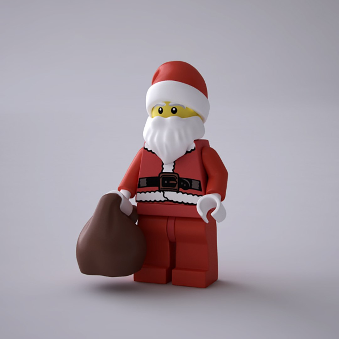 Rigged Lego Santa Claus 3d Obj