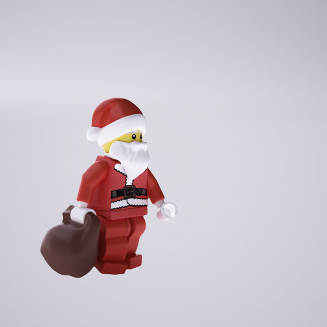 Rigged Lego Santa Claus 3d Obj