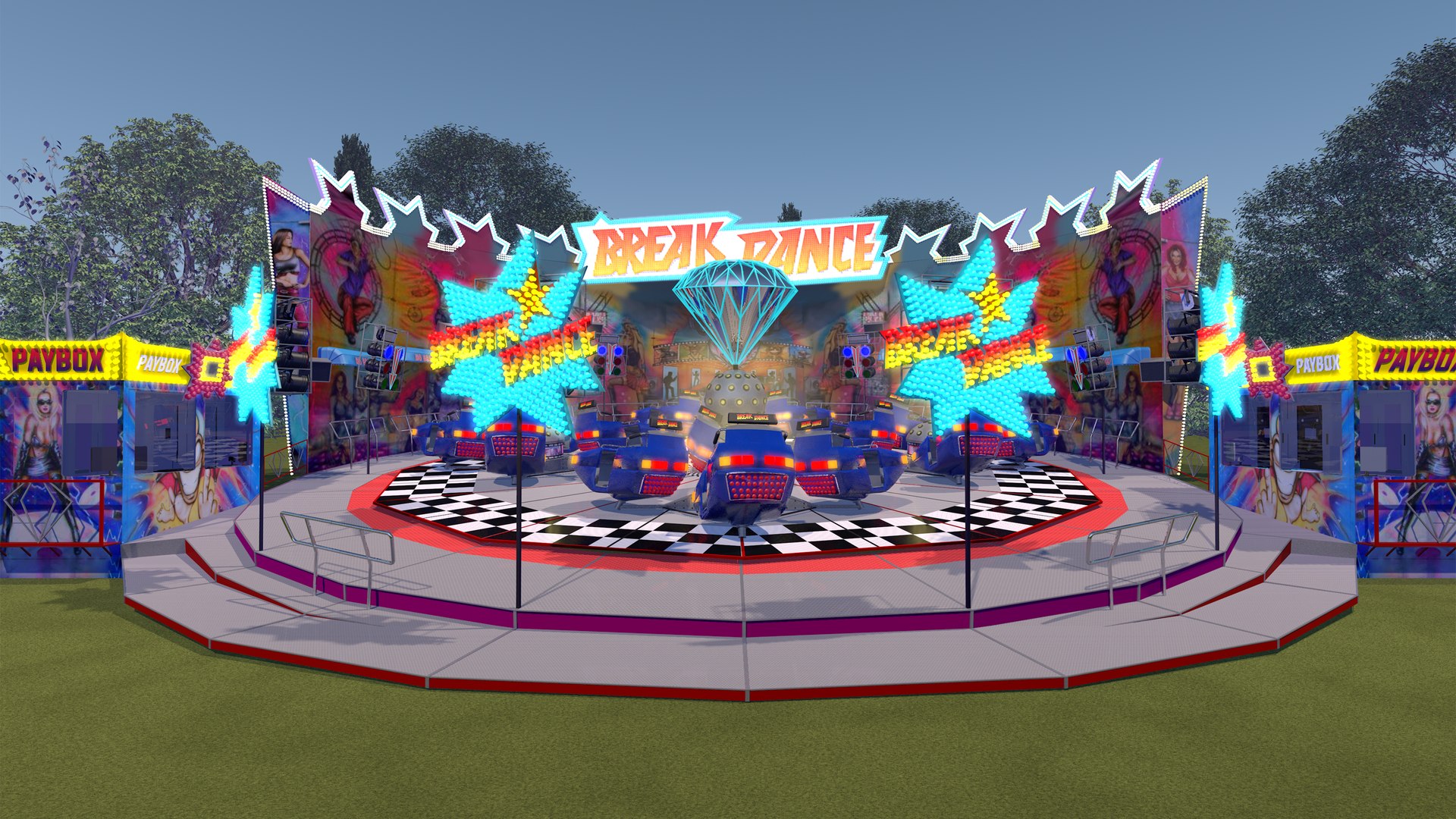 3D Break Dance Fun Fair High Quality Model - TurboSquid 2027654