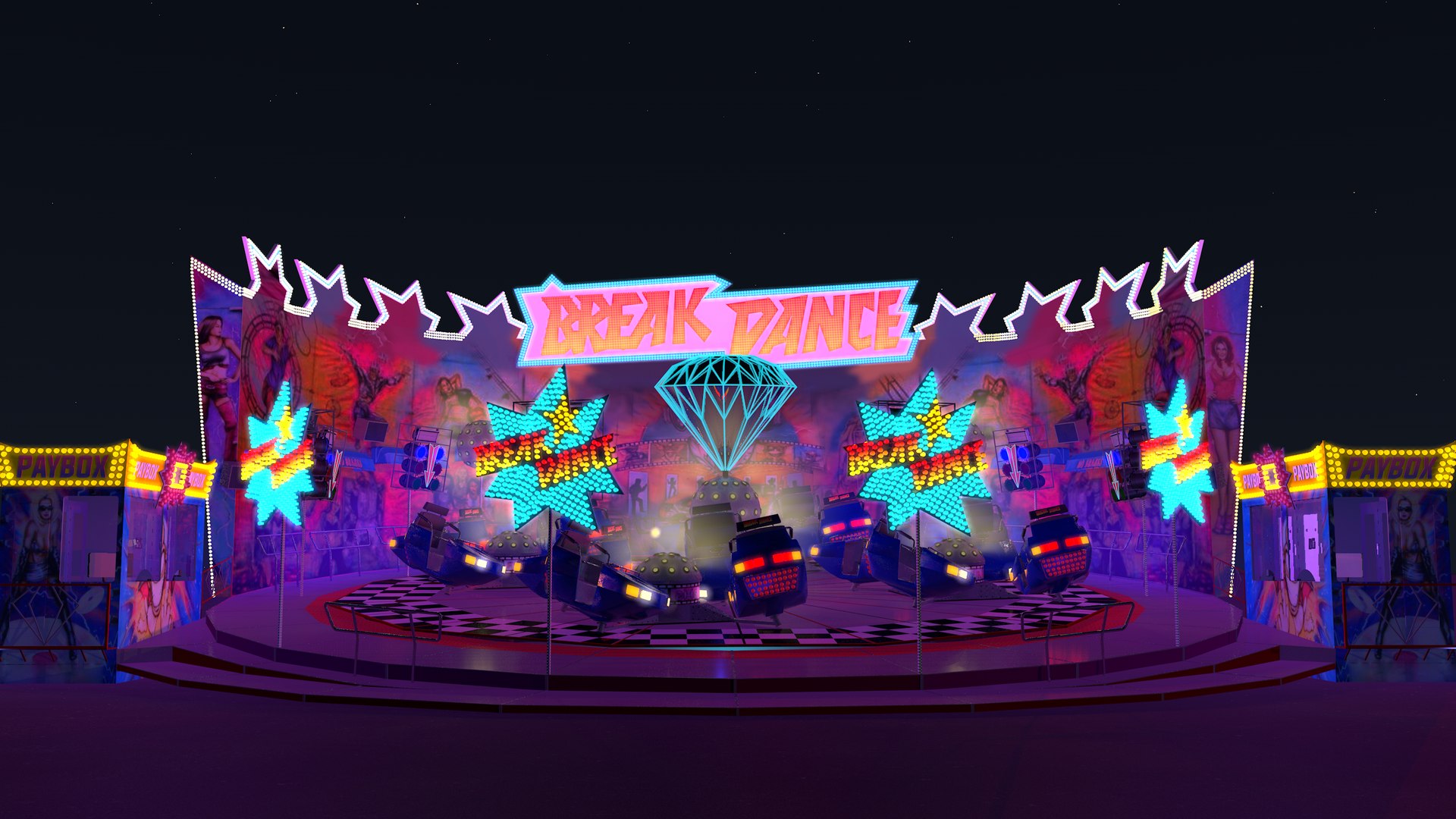 3D Break Dance Fun Fair High Quality Model - TurboSquid 2027654