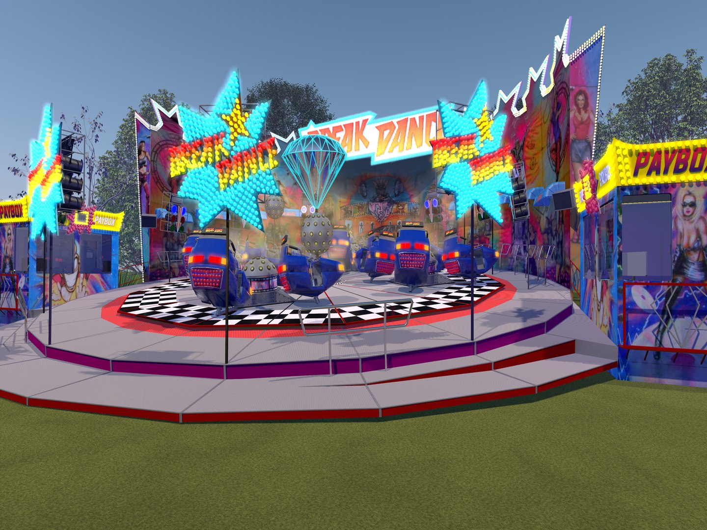 3D Break Dance Fun Fair High Quality Model - TurboSquid 2027654