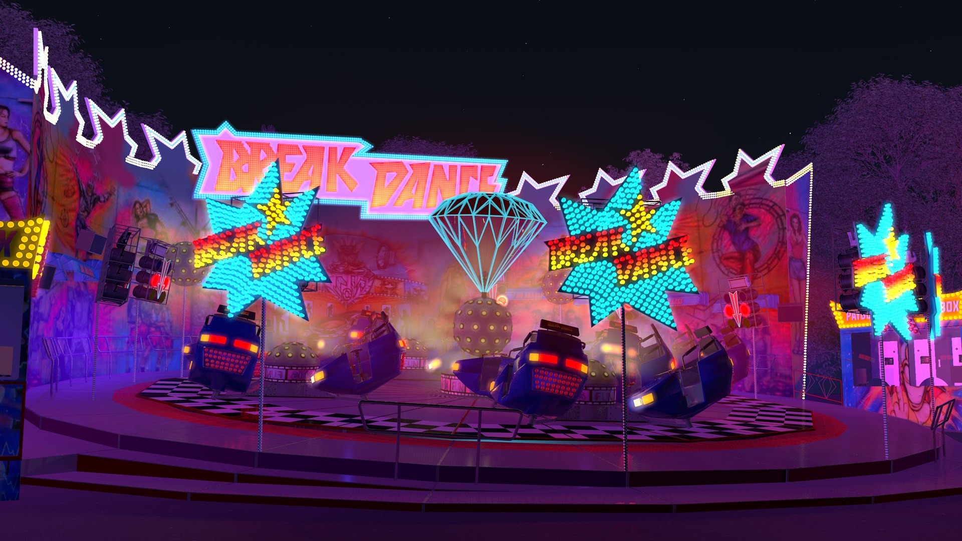 3D Break Dance Fun Fair High Quality Model - TurboSquid 2027654