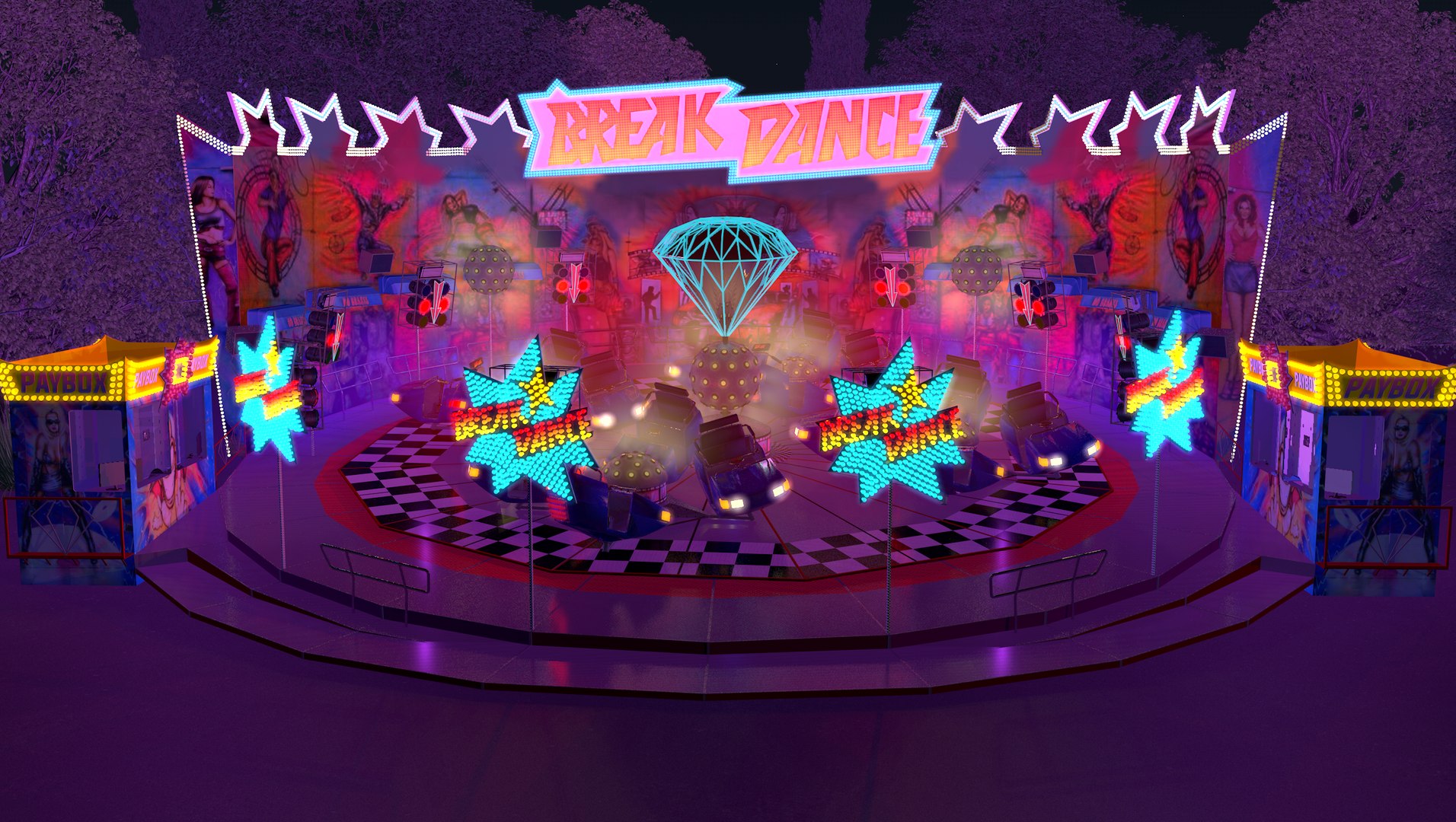 3D Break Dance Fun Fair High Quality Model - TurboSquid 2027654
