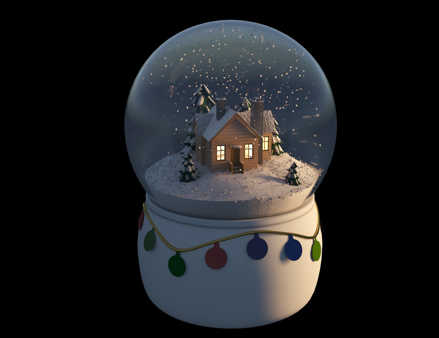3D Christmas Globe Snow Model - TurboSquid 1673215