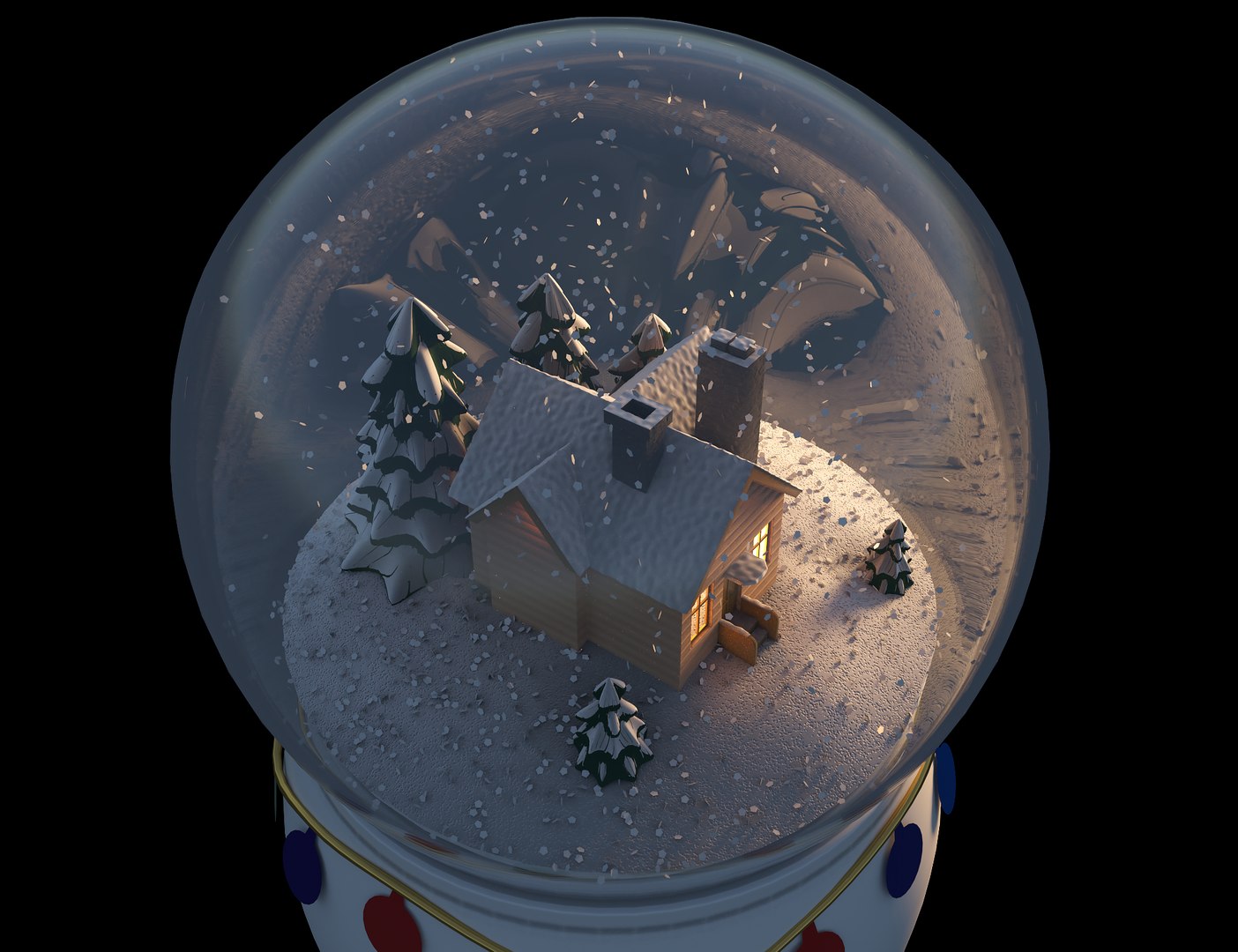3D Christmas Globe Snow Model - TurboSquid 1673215
