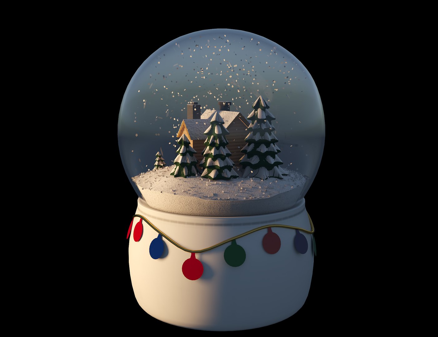 3D Christmas Globe Snow Model - TurboSquid 1673215