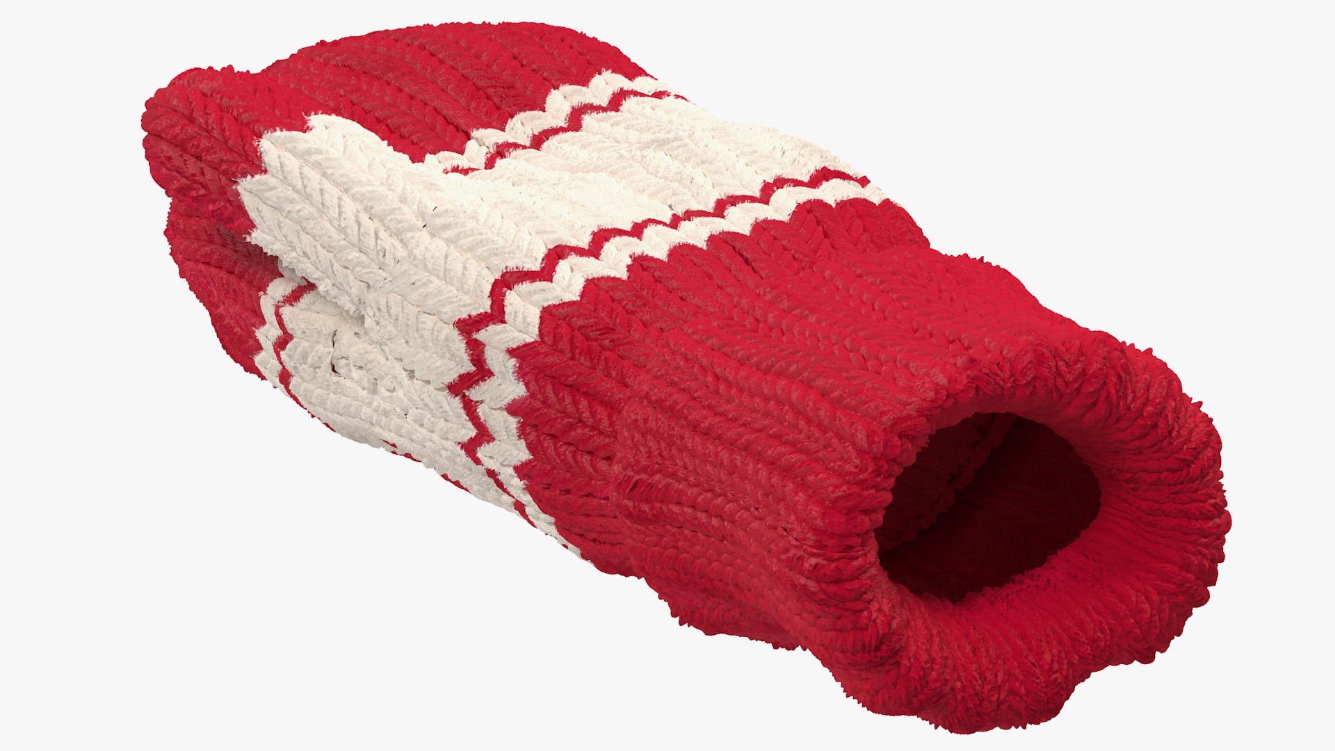 Pair red wool mittens 3D - TurboSquid 1566188