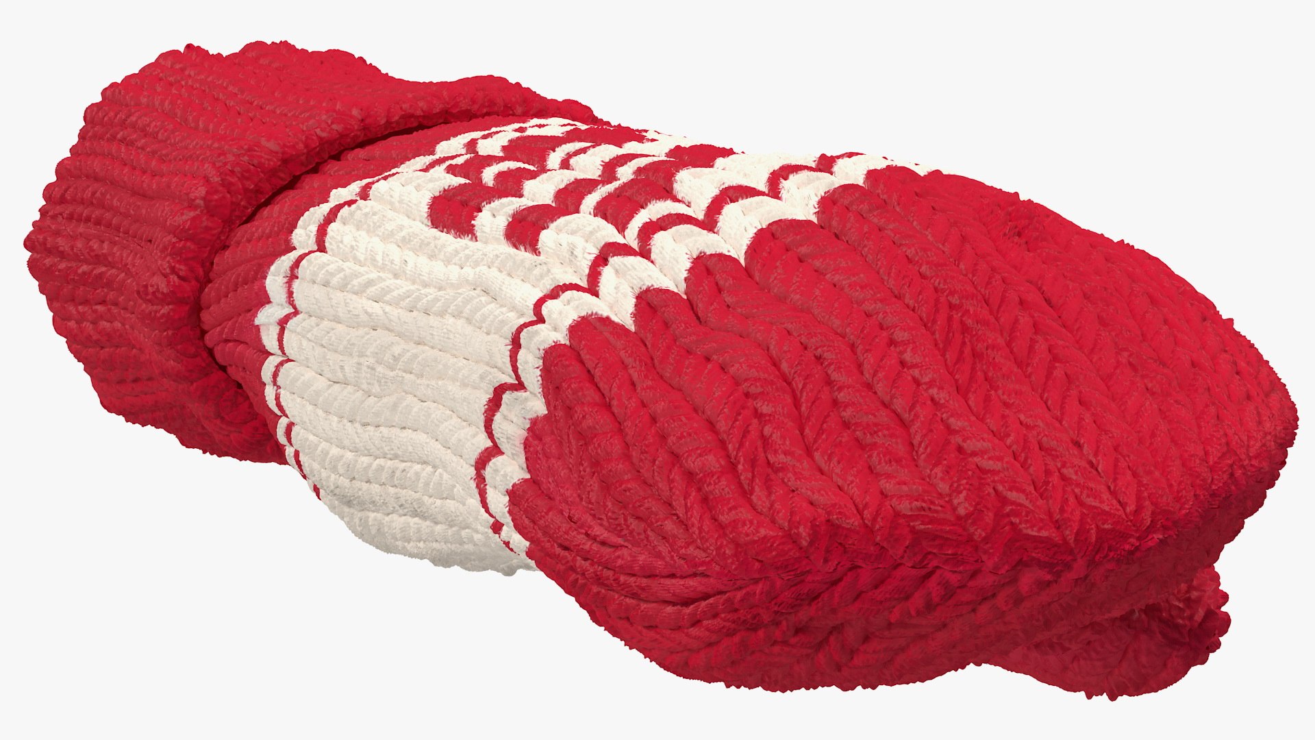 Pair red wool mittens 3D - TurboSquid 1566188