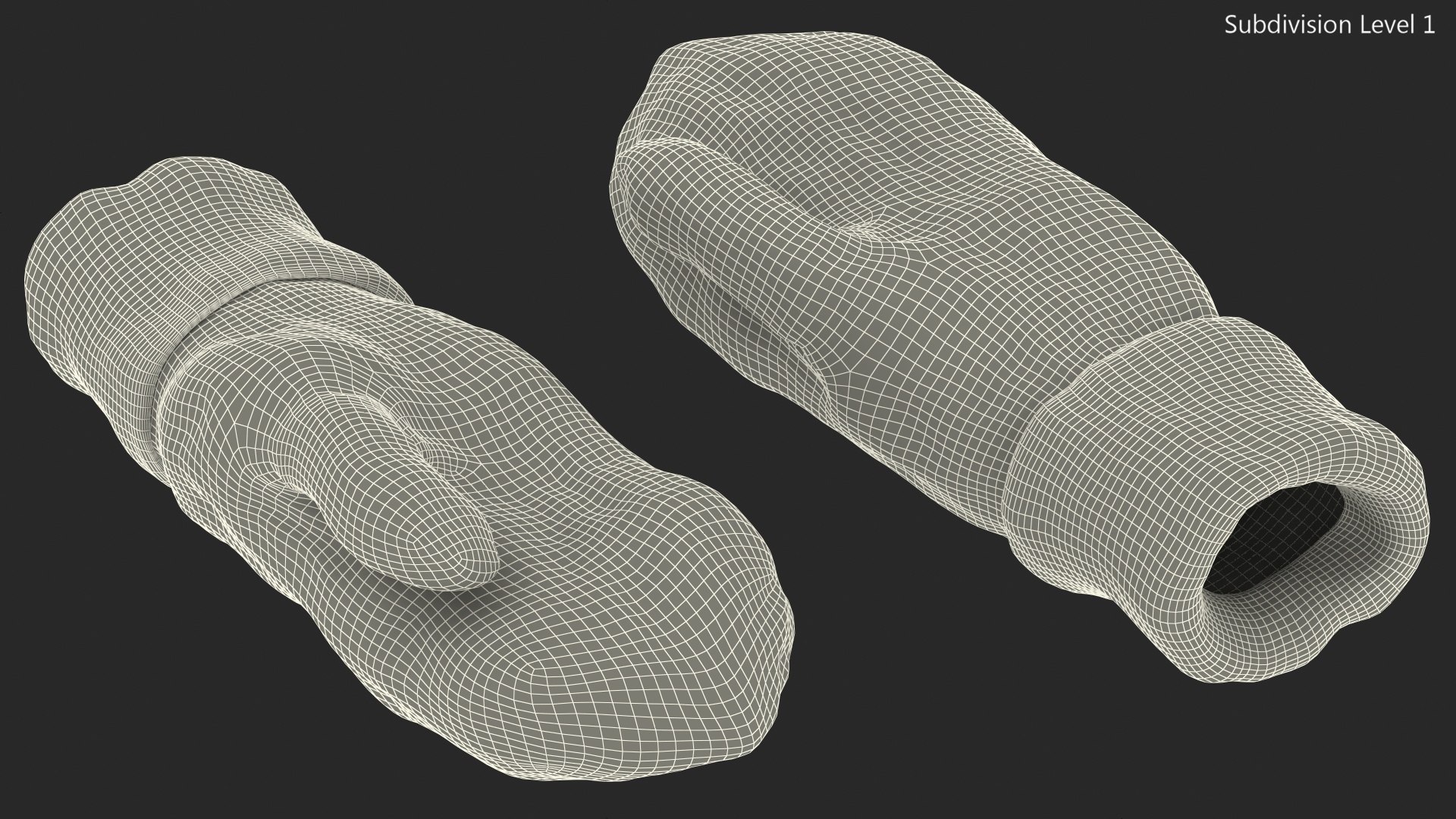 Pair red wool mittens 3D - TurboSquid 1566188