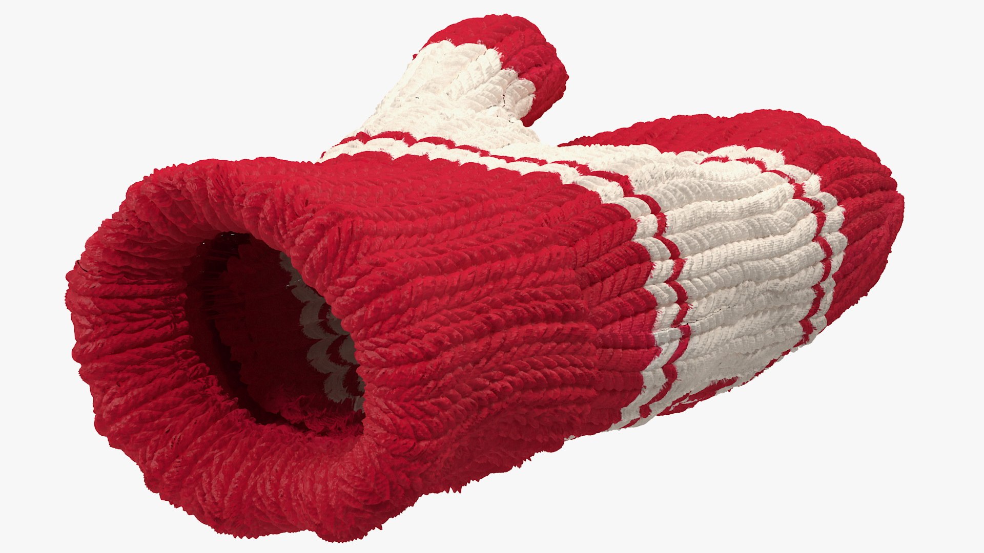 Pair red wool mittens 3D - TurboSquid 1566188