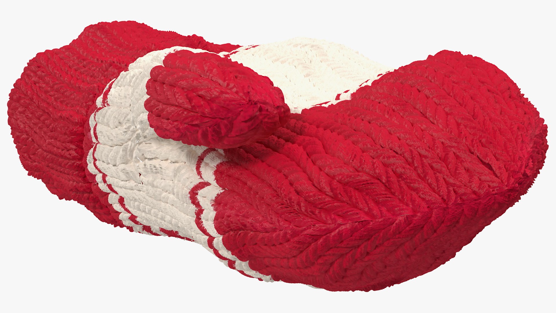 Pair red wool mittens 3D - TurboSquid 1566188