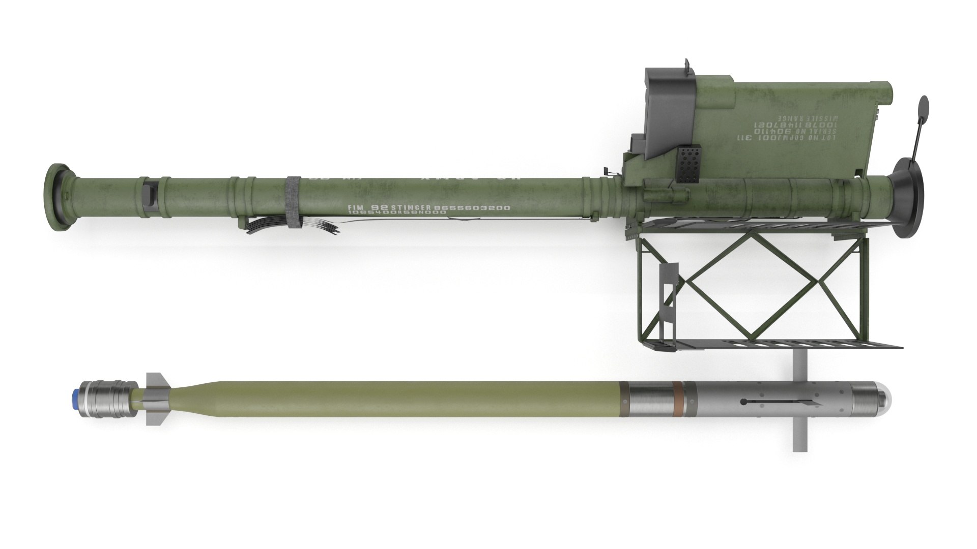 3D Model FIM 92 Stinger Missile With Launcher - TurboSquid 1984656