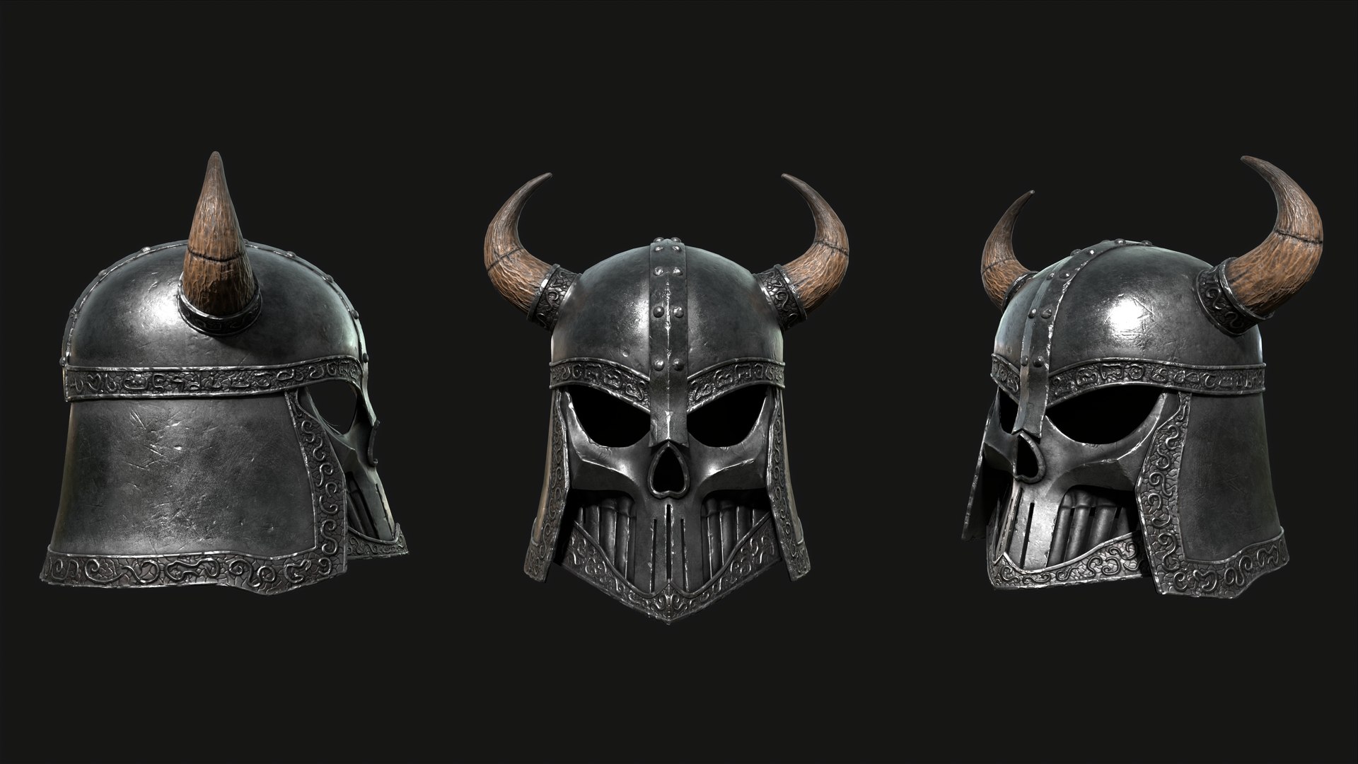 3D Helmet With Horns Low-poly 3D Model Model - TurboSquid 2202194