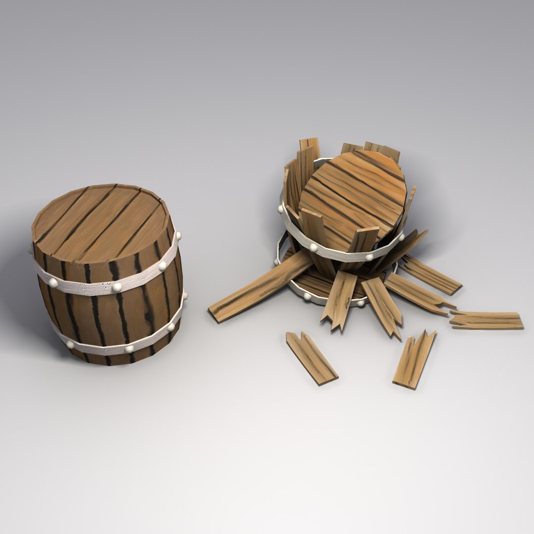 Simple Wooden Barrel 3d Model