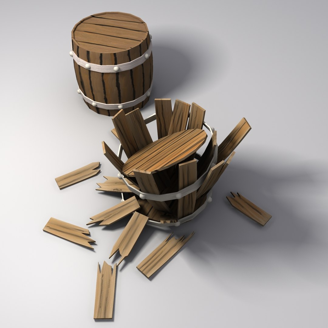 Simple Wooden Barrel 3d Model