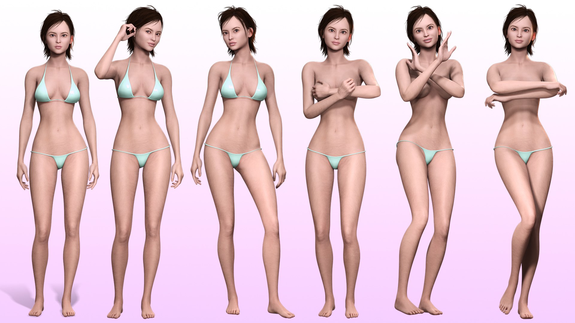 Lauren Realistic Girl In Bikini Advance Shader 3D Model - TurboSquid 2207820