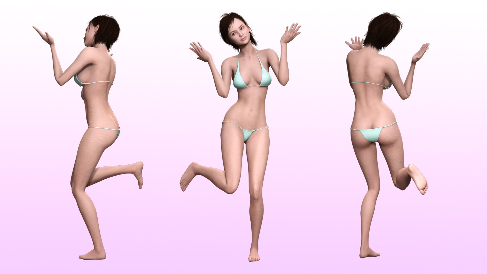 Lauren Realistic Girl In Bikini Advance Shader 3D Model - TurboSquid 2207820